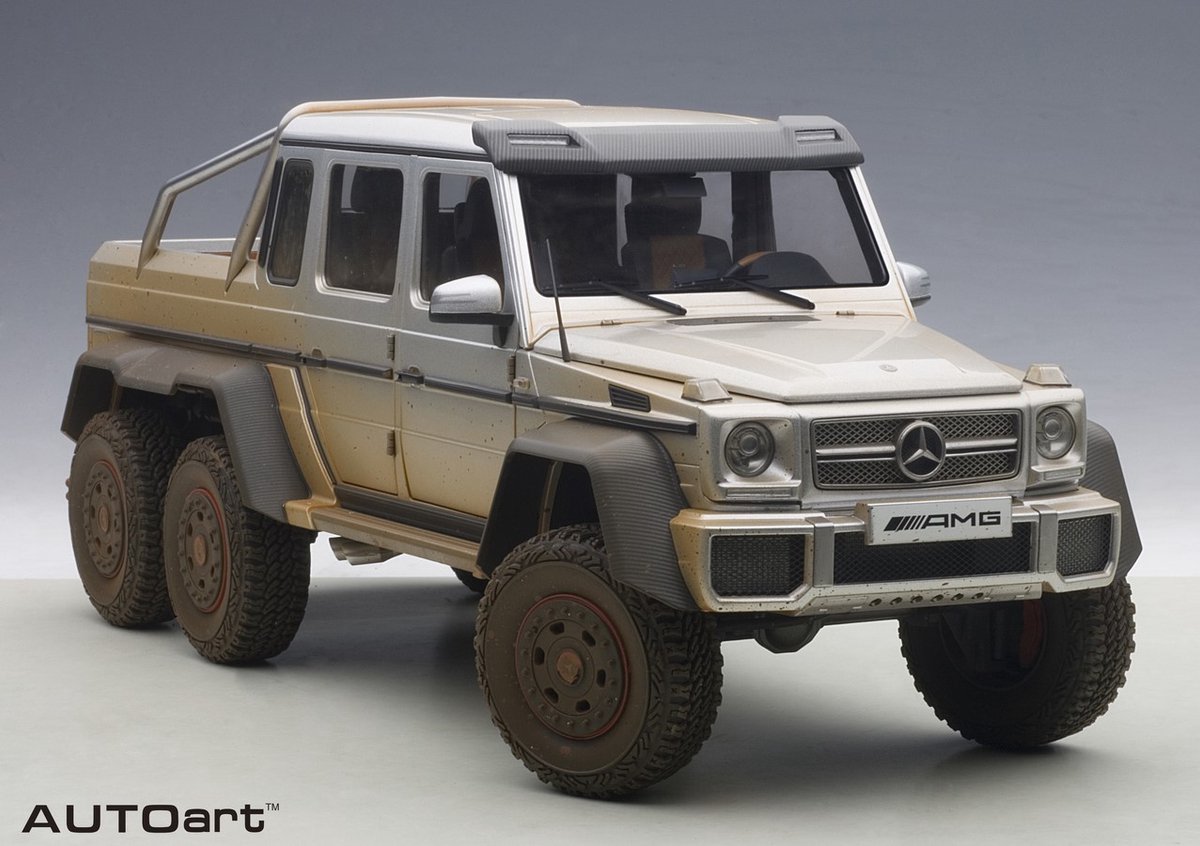 AUTOart 1/18 Mercedes-Benz G63 AMG 6x6, Silver "Muddy version" | bol.com