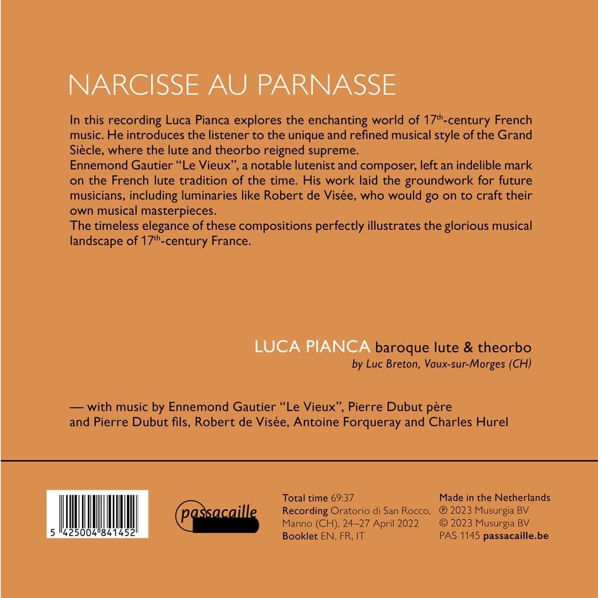 Luca Pianca - Narcisse Au Parnasse. Works For Lute & Theorbo Fro (CD ...