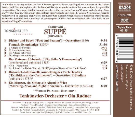 Tonkünstler Orchestra, Ola Rudner - Suppé: Fantasia Symphonica ...