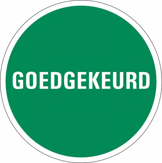 Goedgekeurd controlesticker, op vel 30 mm - 18 per kaart | bol