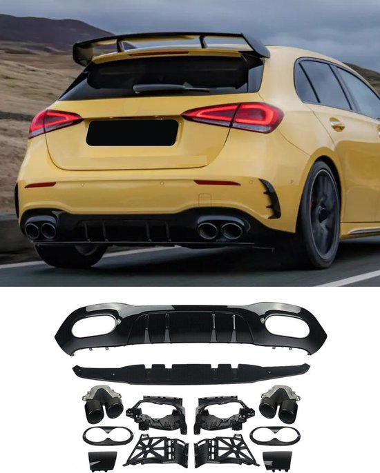Diffuser geschikt voor Mercedes A klasse W177 hatchback 2019+ dubbele ...