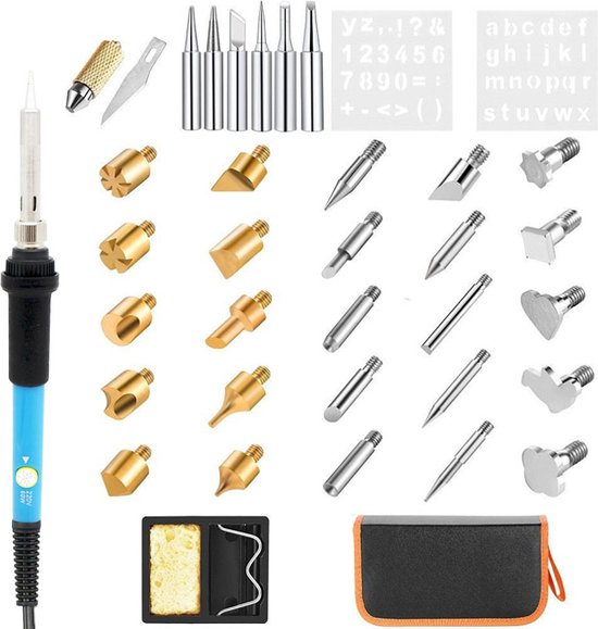 Houtbrander set 38-delig - Pyrografie - Houtbrander set - Complete set ...