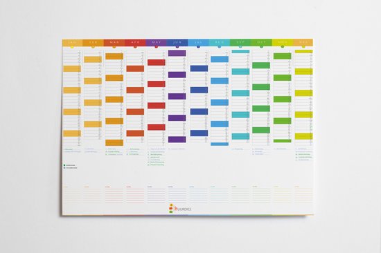 Jaarplanner 2024 - 59x42cm - A2 - inclusief feestdagen | bol