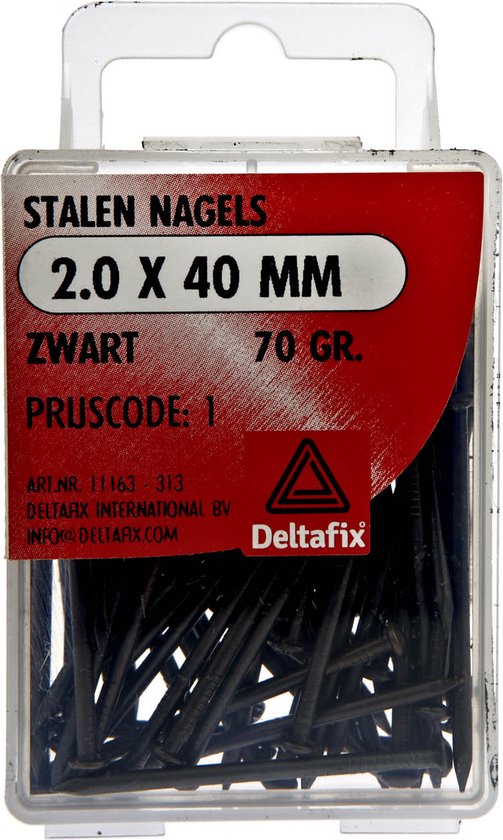 Deltafix stalen nagels 2,0 x 40 mm - zwart staal - profi - 70 gram | bol