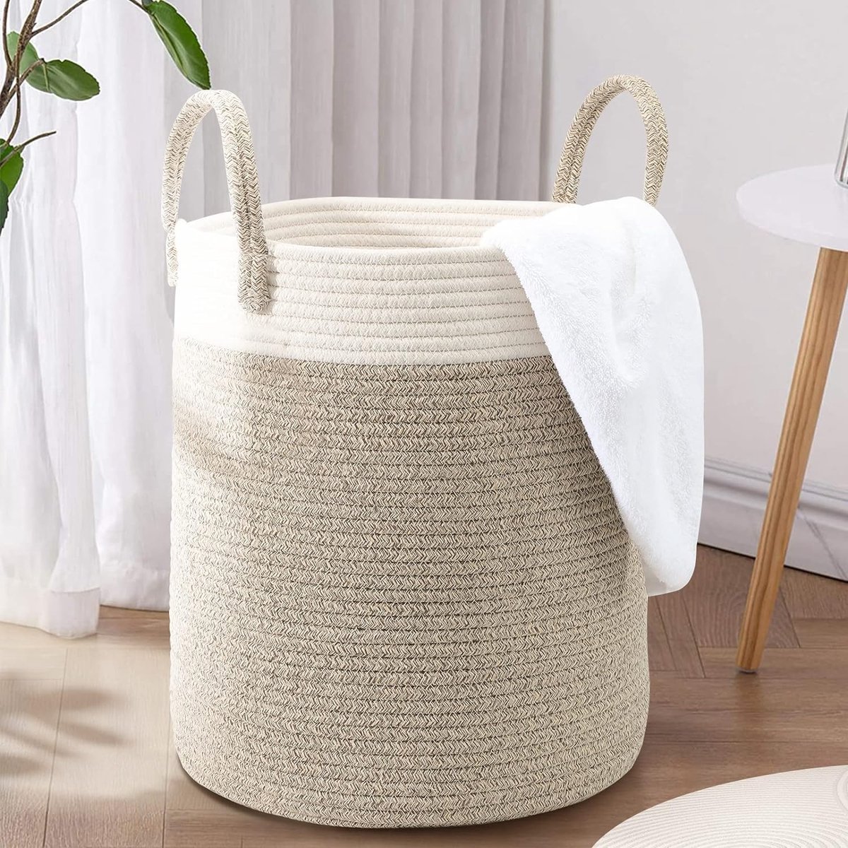 Wasmand gevlochten Laundry Basket grote wasverzamelaar wasmand ...