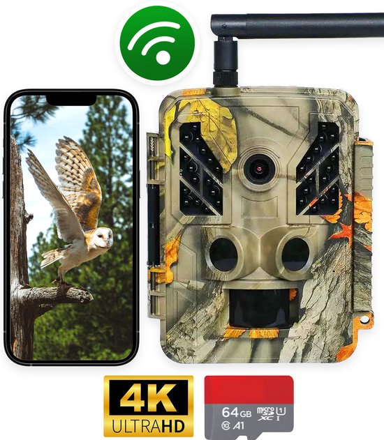 Professionele WildCamera met Nachtzicht – Wildcamera Voor Buiten –Wifi APP- 64GB SD... | bol