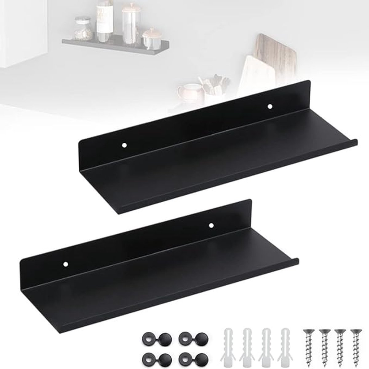 Zwevende planken, wandplanken, 30 cm, wandplank, voor woonkamer, hangplank, metalen... | bol.