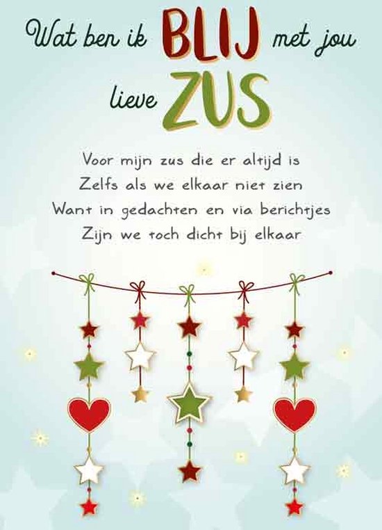 Kaart - Kerst - Intense - Blij met lieve zus - KIR05-C | bol