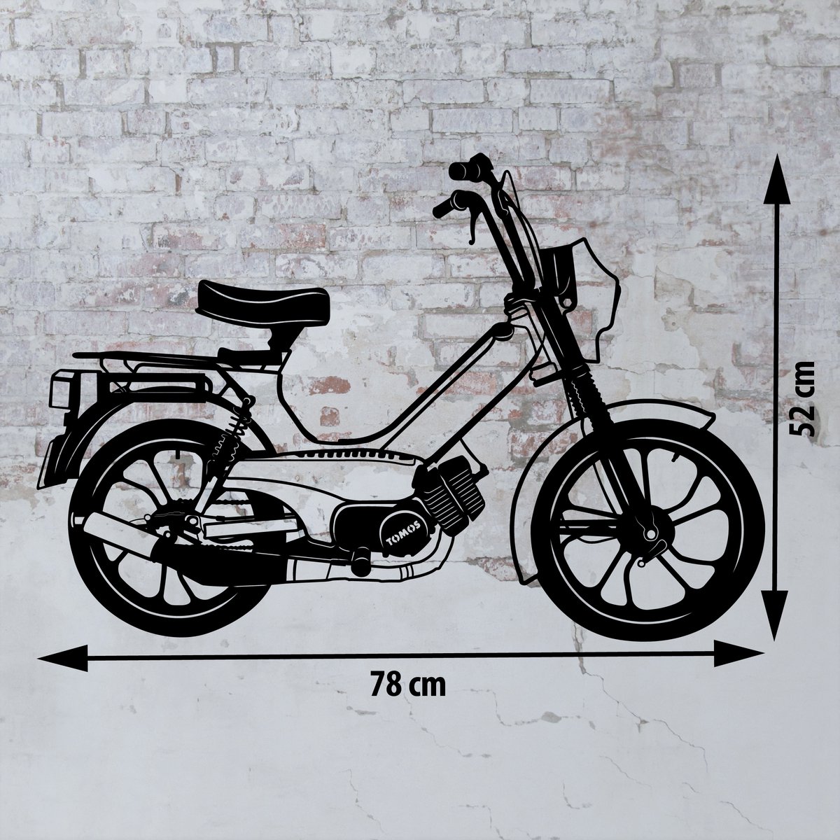 Houten Tomos 78cm wandbord - Muurdecoratie - Tomos beeld - Brommers ...