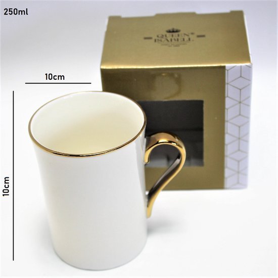 Queen Isabell - Porseleinen koffiemok 250ml - Wit | bol