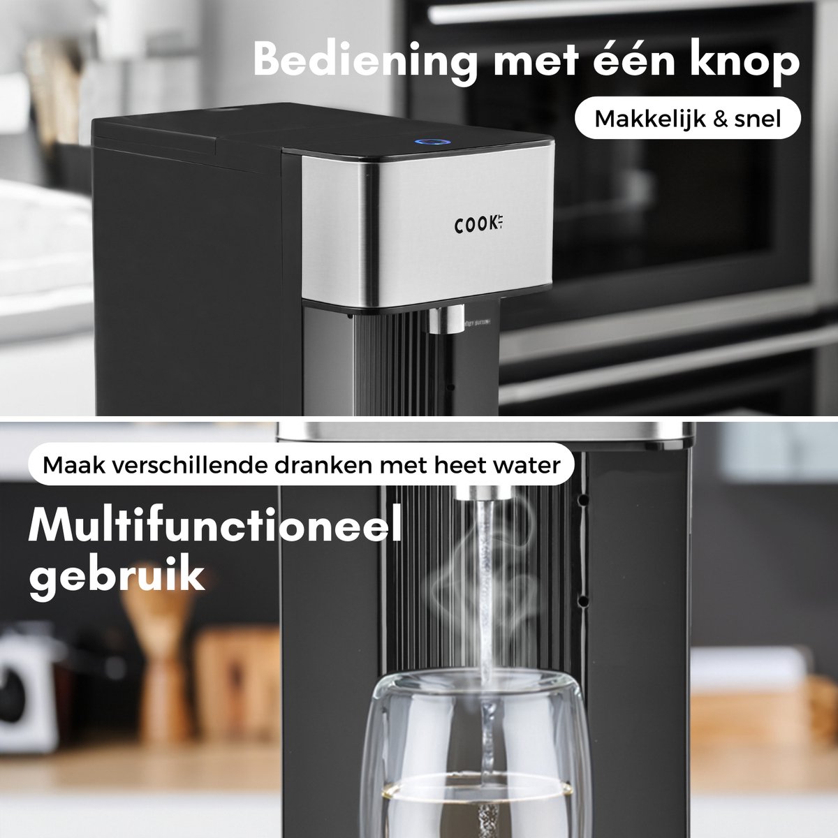 COOK-IT Heet waterdispenser 2.5L - 200ML/300ML/Continuestand - 100 ...