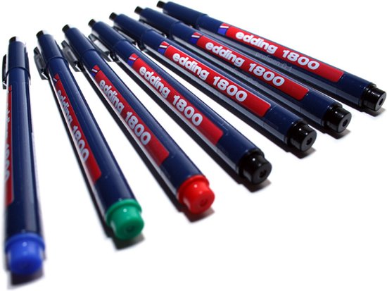 Fineliner edding 1800 0.5mm zwart | Omdoos a 10 stuk | 10 stuks | bol