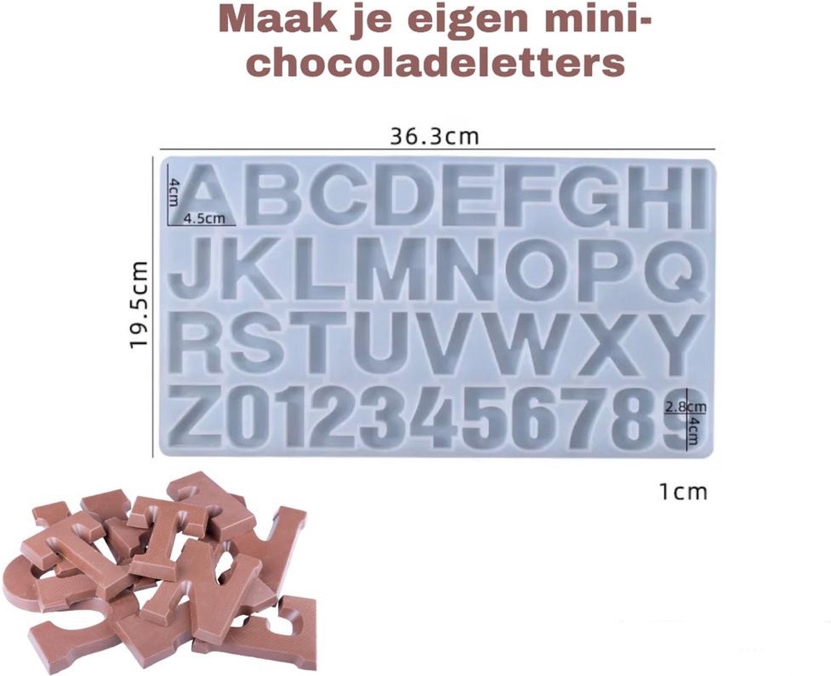 Chocoladeletter mat - Maak je eigen mini Chocoladeletters - chocolade ...