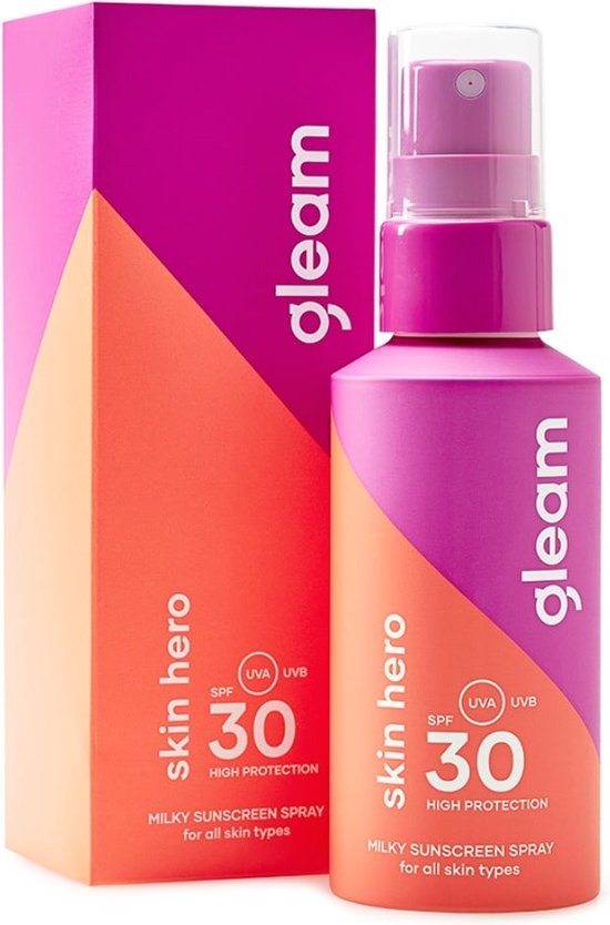 Gleam - Milky Sunscreen Spray SPF 30 Skin Hero - 100ml | bol