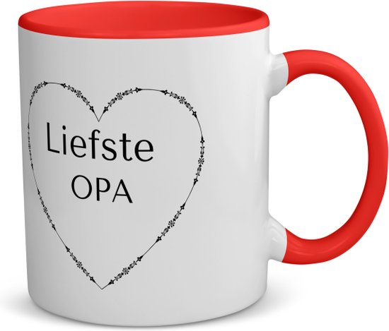 Akyol - liefste opa koffiemok - theemok - rood - Opa - de liefste opa - verjaardag -... | bol