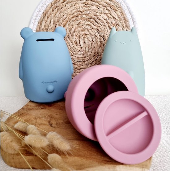 Siliconen spaarpot beer - blauw - siliconen - baby - peuter - speelgoed ...