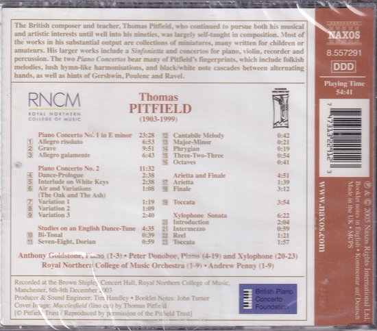 Piano Concertos Nos. 1 & 2 - Thomas Pitfield - Anthony Goldstone, Peter ...