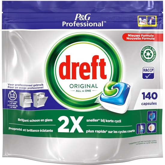 Dreft original - 2 x 140 capsules - voordeelverpakking | bol