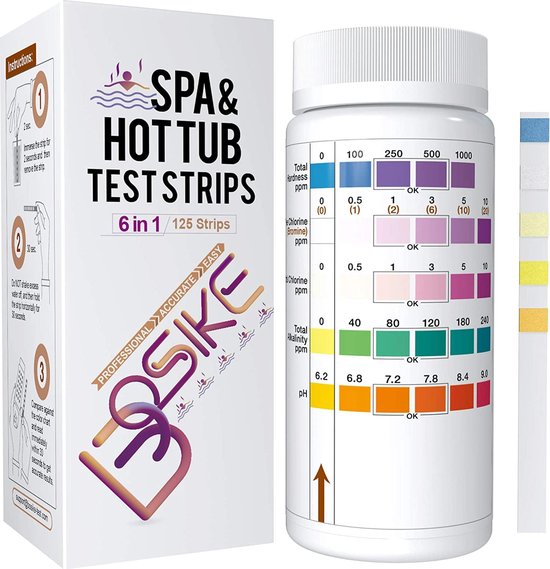BOSIKE Teststrips voor Hot Tub,125 Strips Nauwkeurige Chemische Testing ...