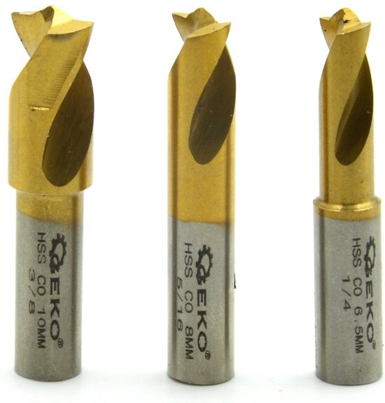 Puntlasboor set 3 delig 6.5 tot 10 mm - HSS puntlas boor - Puntlasboren ...