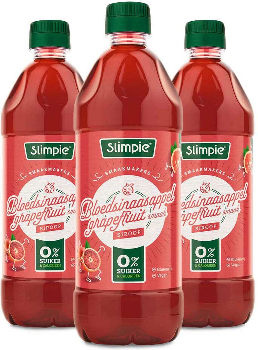 Slimpie Siroop Bloedsinaasappel Grapefruit- 3 x 650 ml | bol