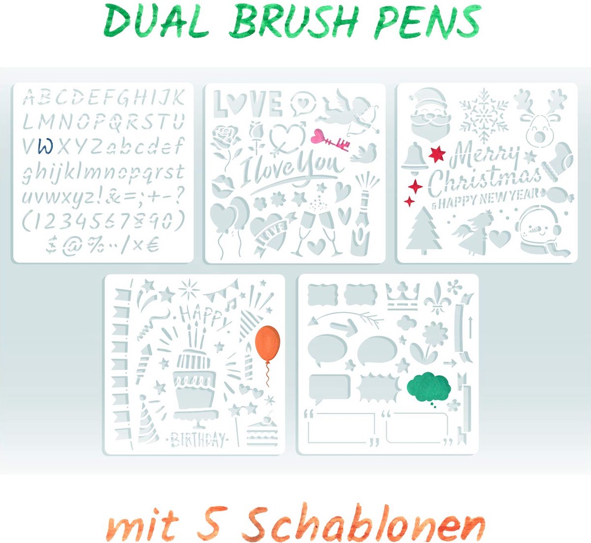 int!rend Dual Brush Pennen 41er-Set, 36 kleuren, 5 stencils ...