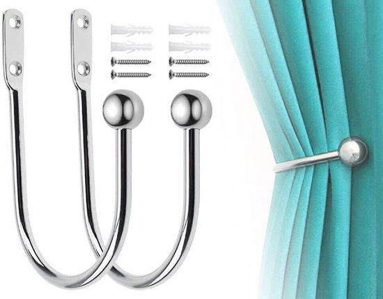Pakket van 2 metalen gordijnkoorden, metalen zwarte koorden ...