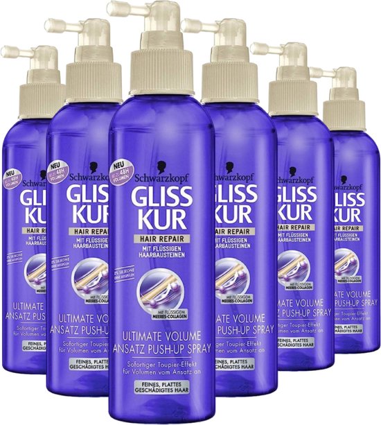 Gliss Kur Hair Repair Ultimate Volume Push-Up Spray 200 ml - Pack of 6 ...