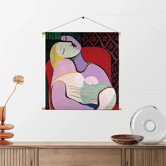 Textielposter Picasso Een Droom 1932 Vierkant L (45 X 45 CM) - Wandkleed - Wanddoek -... | bol