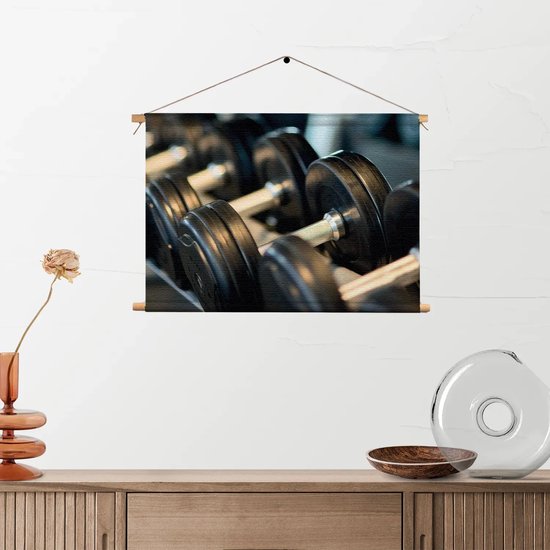 Textielposter Halters In De Sportschool Rechthoek Horizontaal XXL (85 X ...