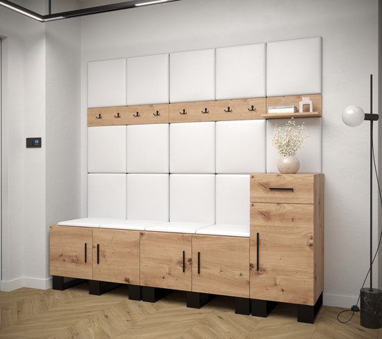 Garderobekast Ganggarderobe Compacte garderobe Vestibule Wandkast Plank ...