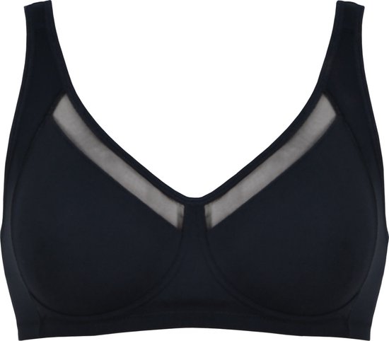 Naturana - Soft bh met mesh rand - 5504 - Zwart - 100D | bol