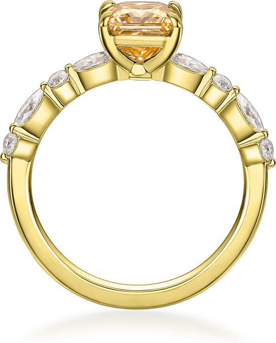 Ava – Princess Champagne Moissanite Ring - 3.1 karaat | bol