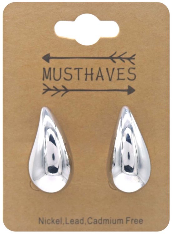 Oorbellen Druppel - RVS - 2,5 cm - Zilverkleurig | bol