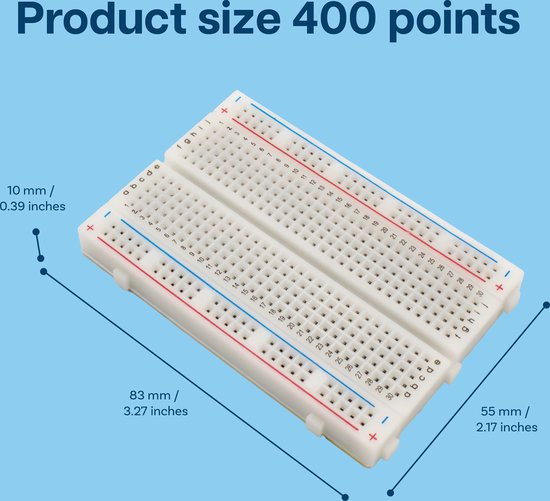 MMOBIEL 4st PCB Breadboard Prototype Circuit Kit Soldeervrij - 2x830 Punten & 2x400... | bol