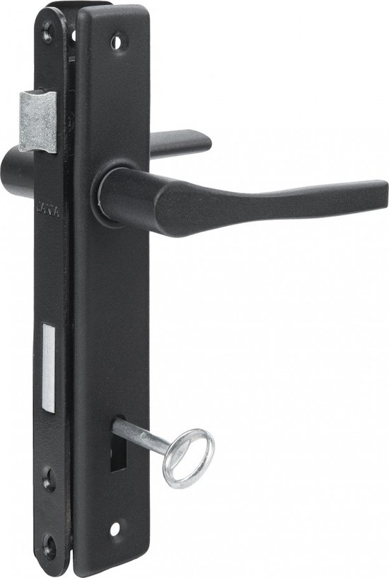 Poortslot met Sleutel - Zwart - Poortbeslag - Cilinder - Deurkruk ...