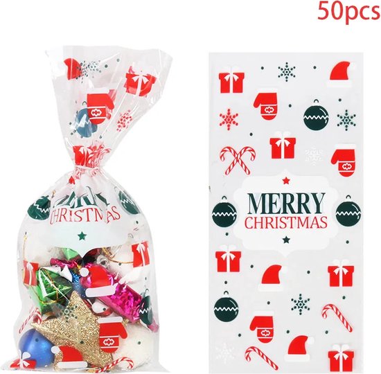 50 Snoepzakjes - Snoepzakken - Merry Christmas - Kerstmis - Kerst ...