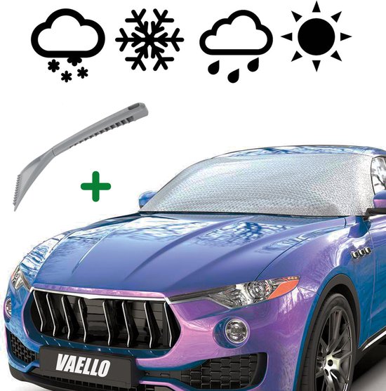 Vaello Premium Anti-vries deken auto + IJskrabber - 70 x 200 - Houd uw ...