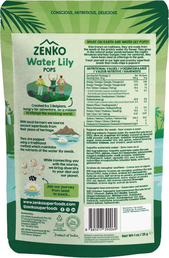 ZENKO Water Lily Pops - Sour Cream & Onion (8x28g) | Vegetarisch ...