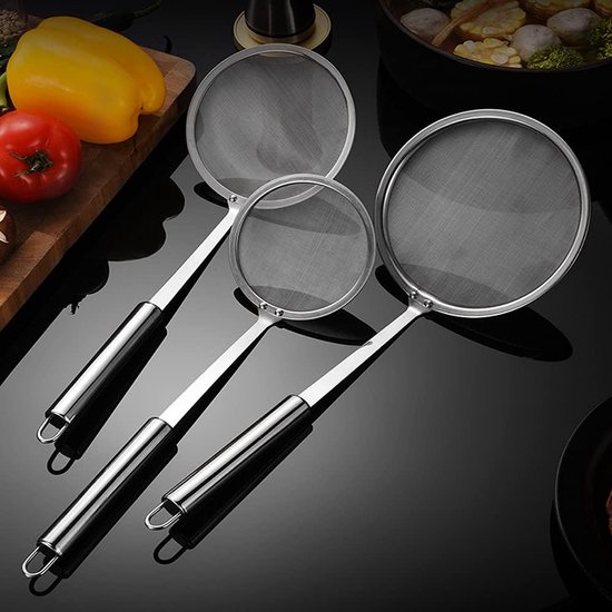 3 Stuks Hoogwaardige Roestvrijstalen Zeef, Roestvrijstalen Lepel Filter ...