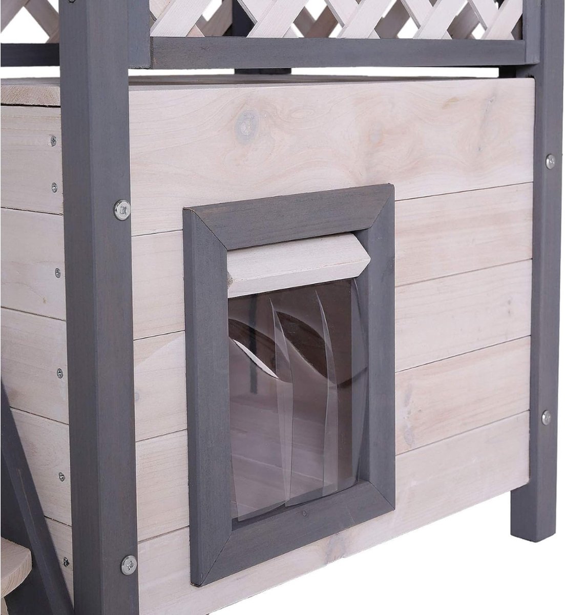 Kattenren - Kattenhuis - Kattenverblijf buiten - Grijs - Kattenhuis ...