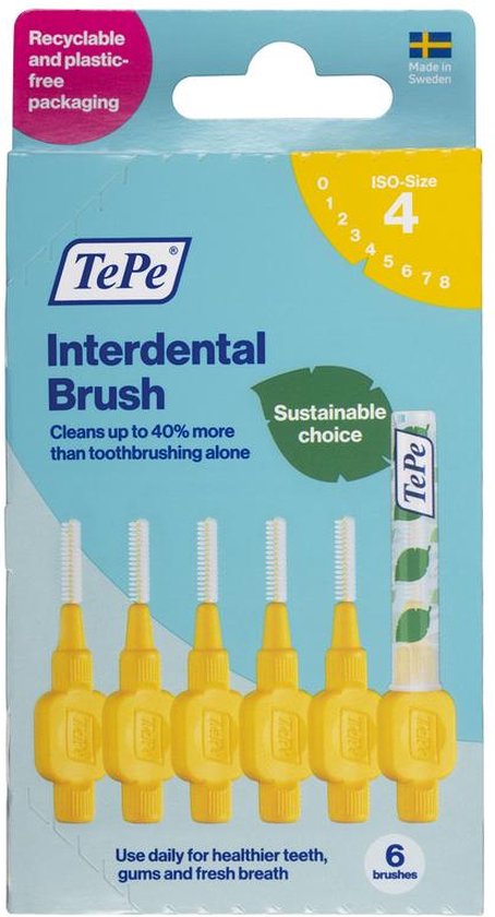 10x Tepe Interdentale Ragers Original Geel 0,7mm Maat 4 | bol