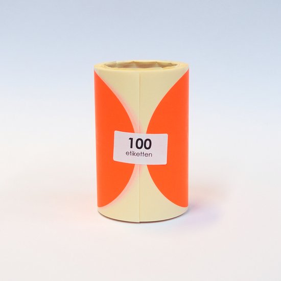 Blanco Stickers op rol 100 stickers 100mm fluor rood | bol