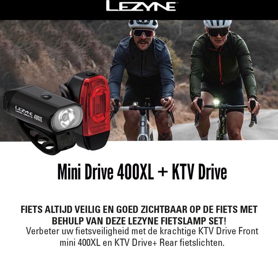 Lezyne Mini Drive 400XL + KTV Drive - Verlichting set ...