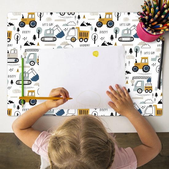 Placemat - Placemats kunststof - 60x40 cm - Voertuigen - Kinderen ...