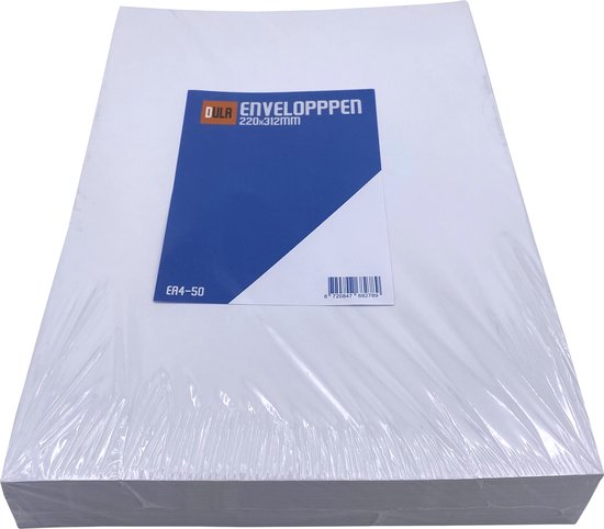 EA4 Enveloppen - Akte envelop - 220 x 312 mm - 50 stuks - Wit ...