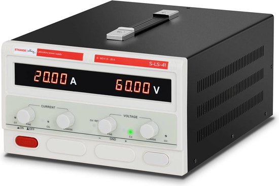 Stamos Labvoeding 900 W - Voeding - Laboratorium - 0 - 60 V - 0-20 A DC ...