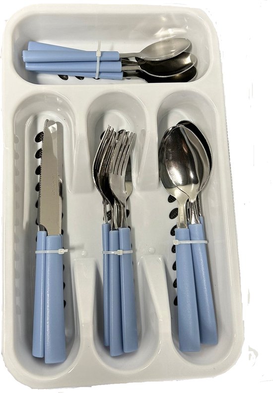 Professionele Bestekset - Blauw - 16 Stuks - Lila - RVS - Bestek - Met ...