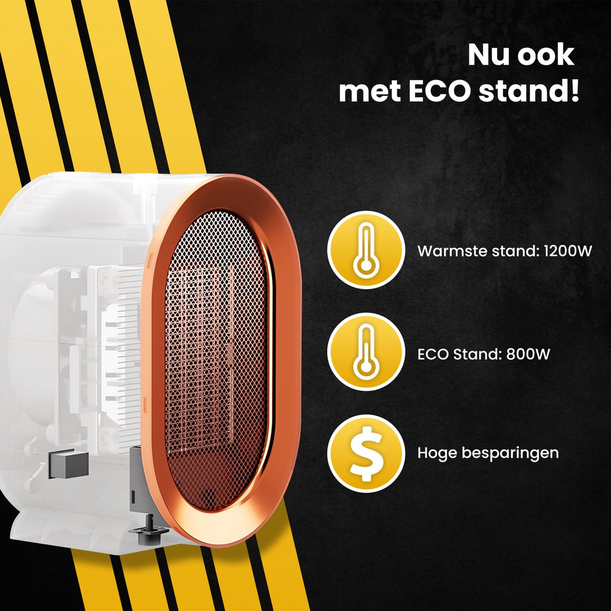 PROKING Elektrische Kachel - Verwarming voor binnen - 1200W - LED ...