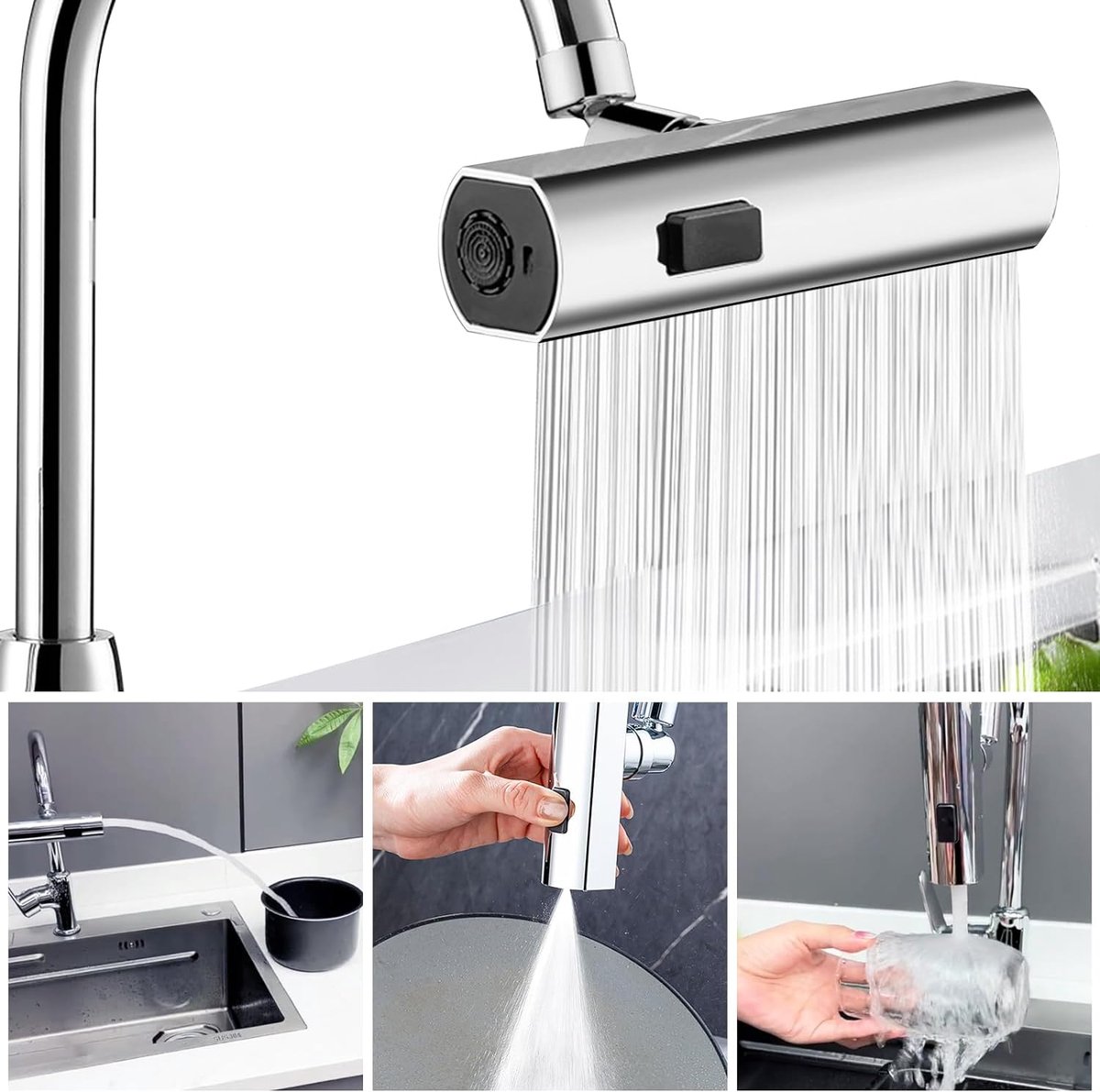 Nieuwe waterval keukenkraan, aanrechtkraan, 360 graden draaibare ...